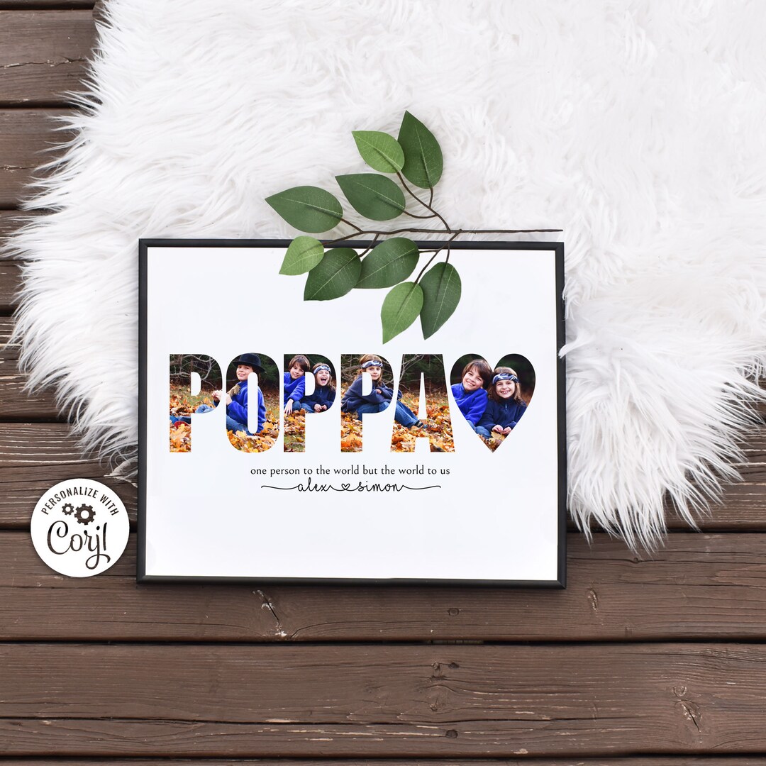 Poppa Editable Photo Collage Personalized Gifts for Grampa - Etsy