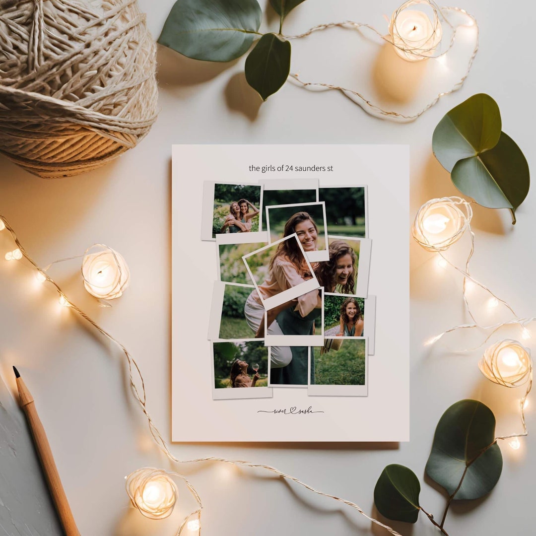 Editable Roommate Photo Collage Template | DIY Custom Keepsake Apartment Art | Last Minute ...