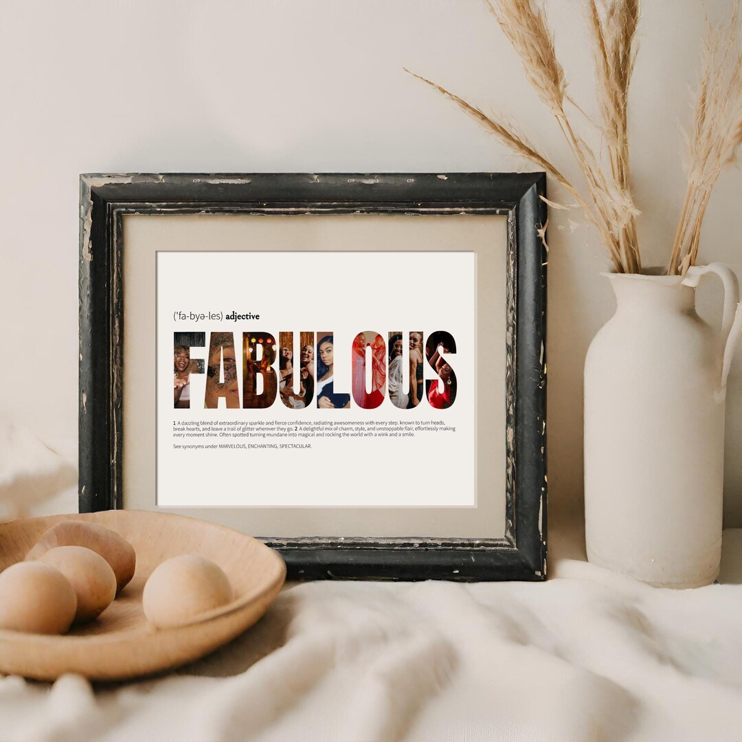 Editable Fabulous Photo Collage Template | Custom Funny Definition Wall ...