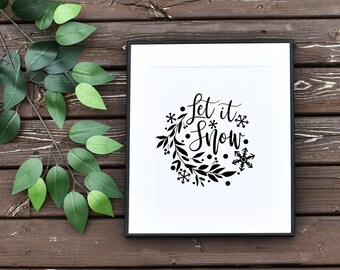 Let It Snow Sign Nordic Holiday Decor Christmas Printable - Etsy