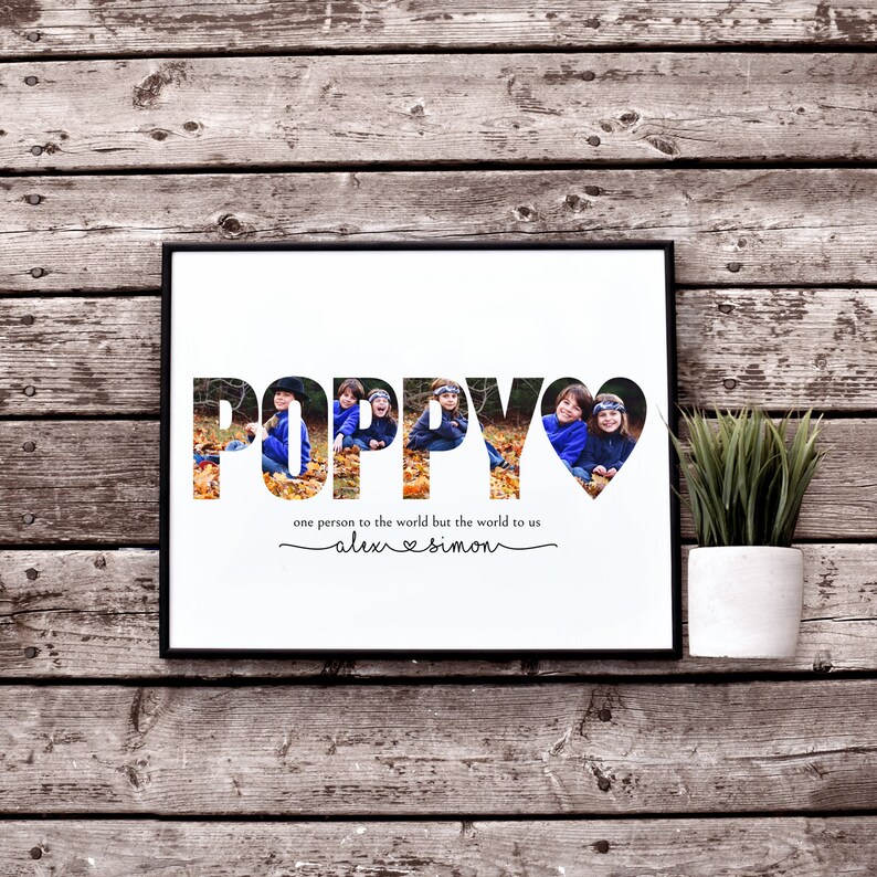 POPPY Editable Photo Collage Template DIY Gift for - Etsy