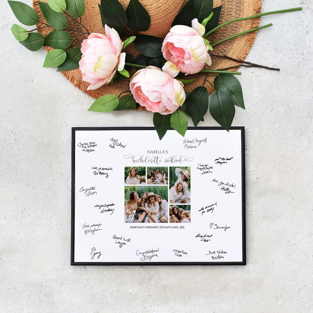 Editable Bachelorette Party Guest Book Alternative - Etsy