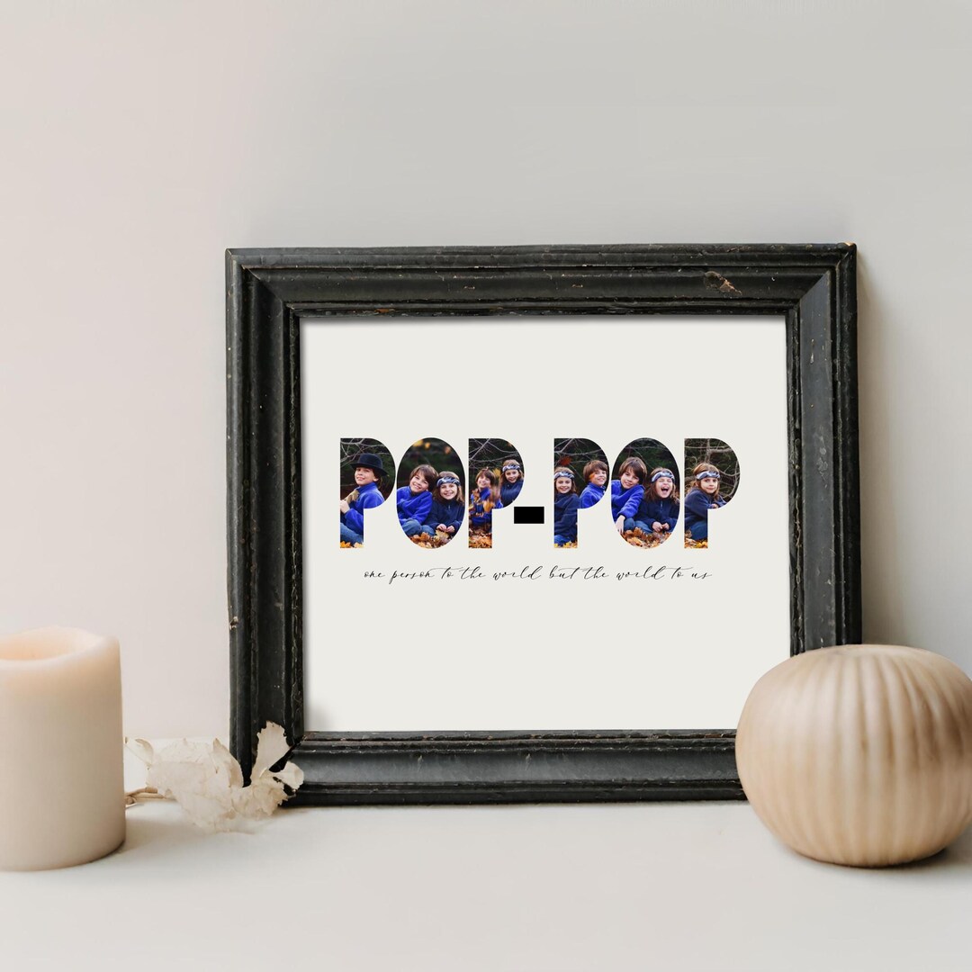 Editable Pop-pop Photo Collage Template | DIY Custom Keepsake for ...