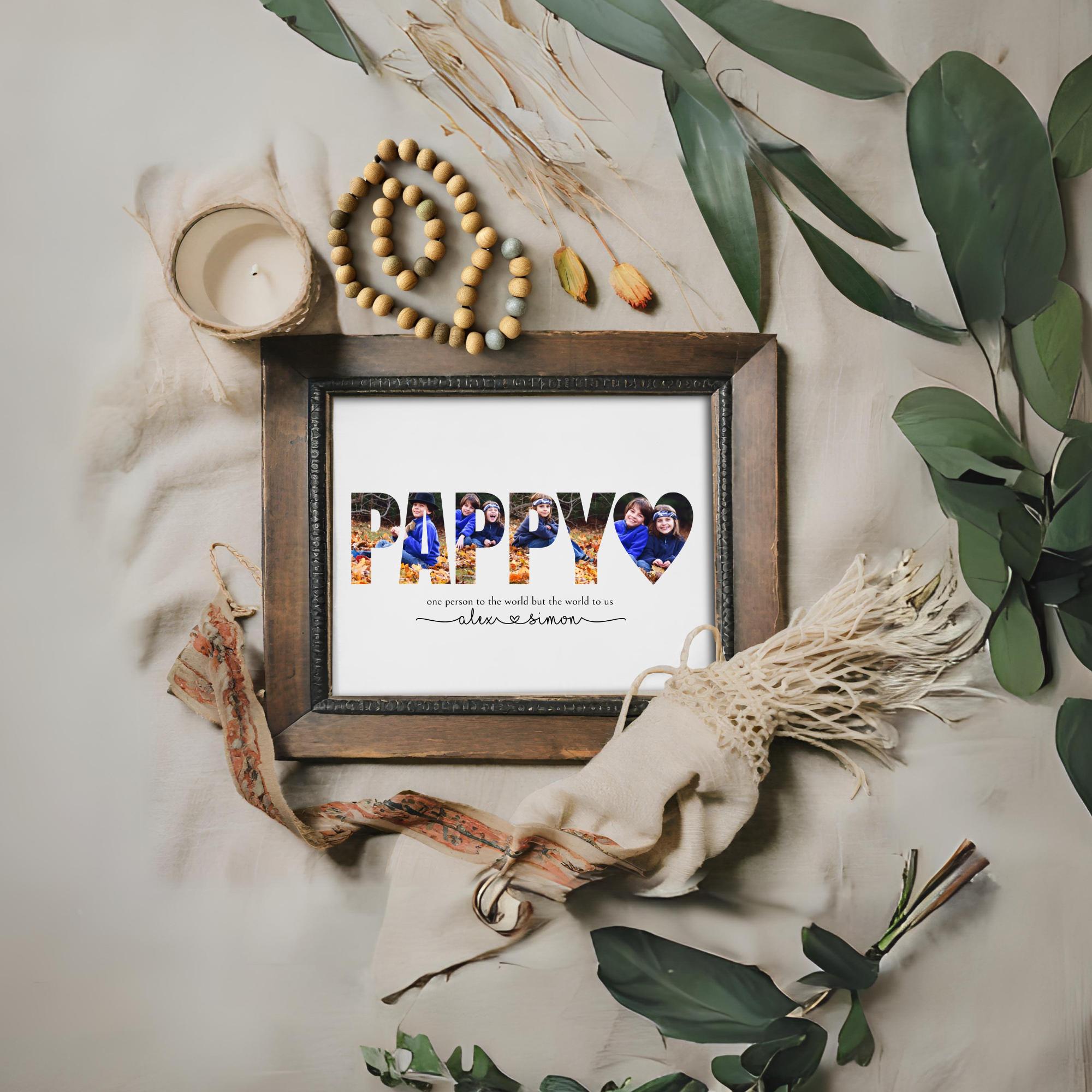 Editable Pappy Photo Collage Template | DIY Custom Keepsake Art for Dad ...
