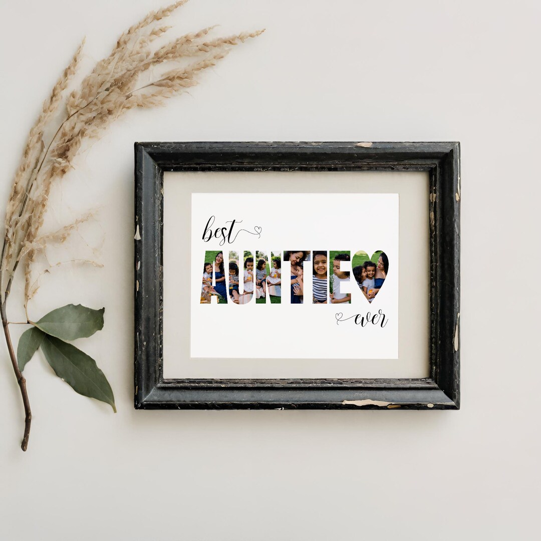 Editable Best Auntie Ever Photo Collage Template | Custom Art Keepsake ...