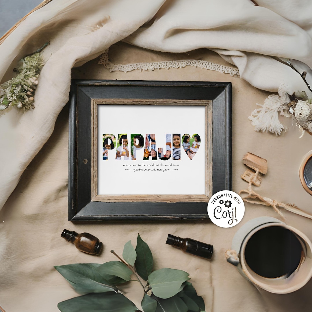 Editable Papaji Photo Collage Template Personalized Sign for Grandpa - Etsy