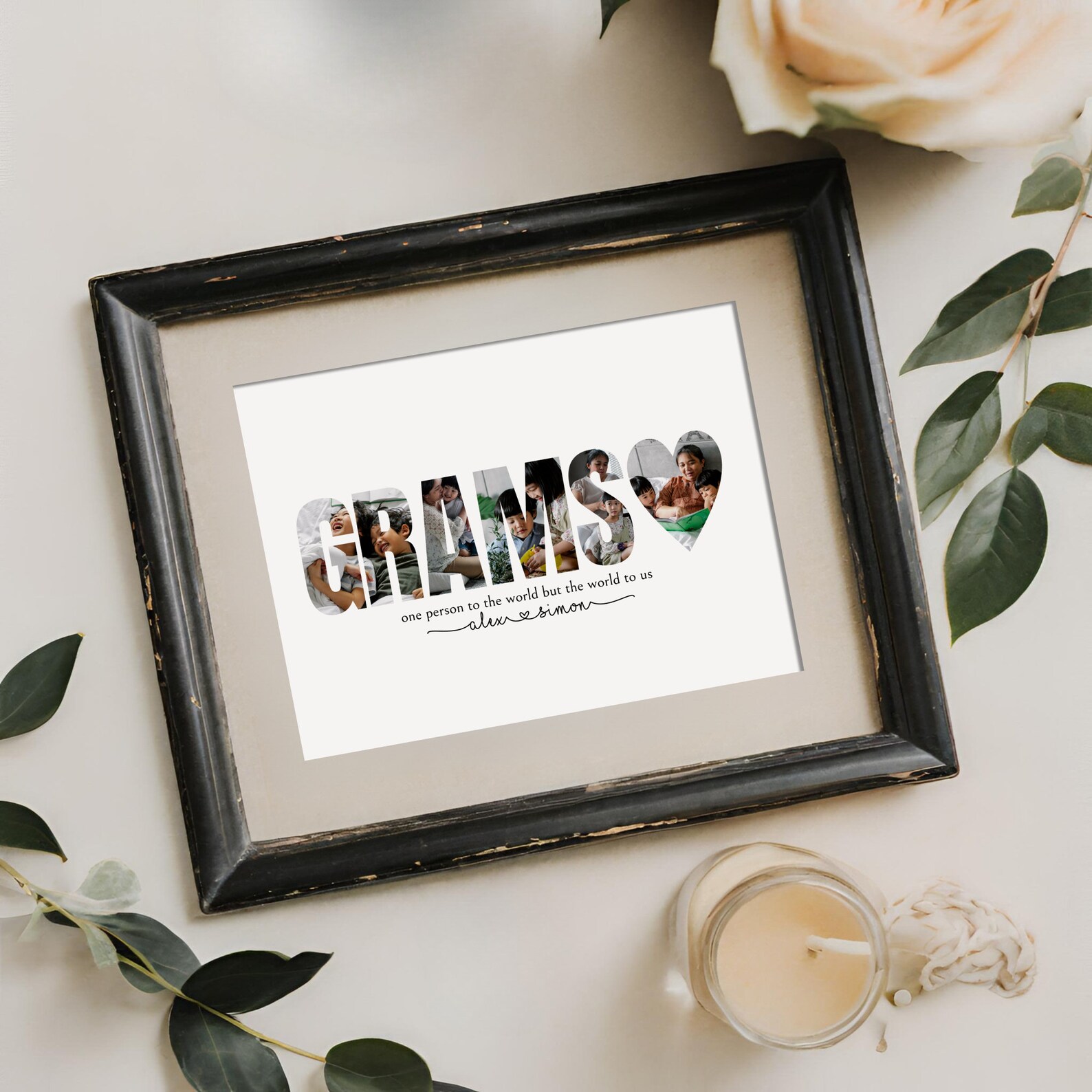 Editable Grams Photo Collage Template | DIY Custom Family Keepsake for ...
