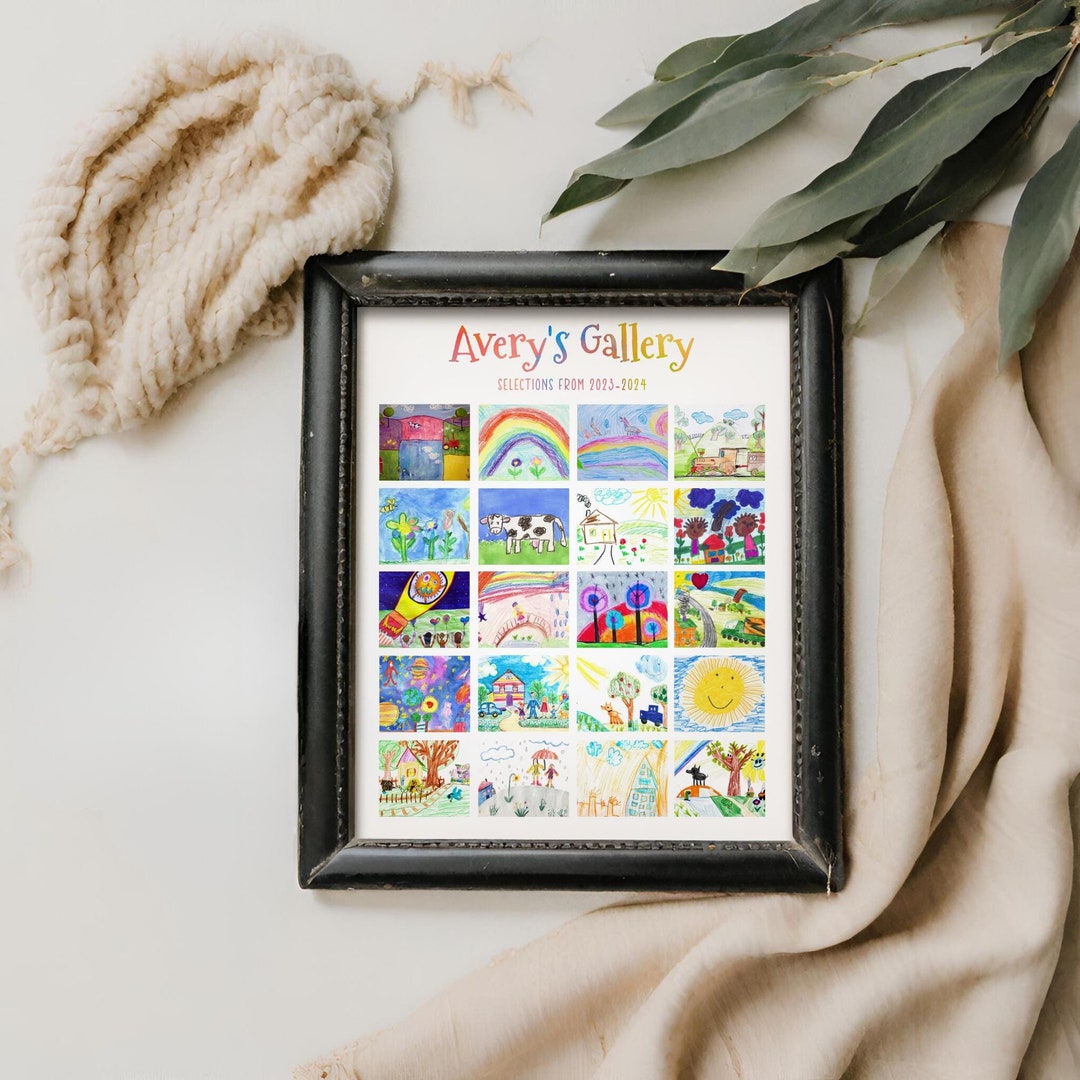 Editable Kids Art Keepsake Photo Collage Template Children's Artwork ...