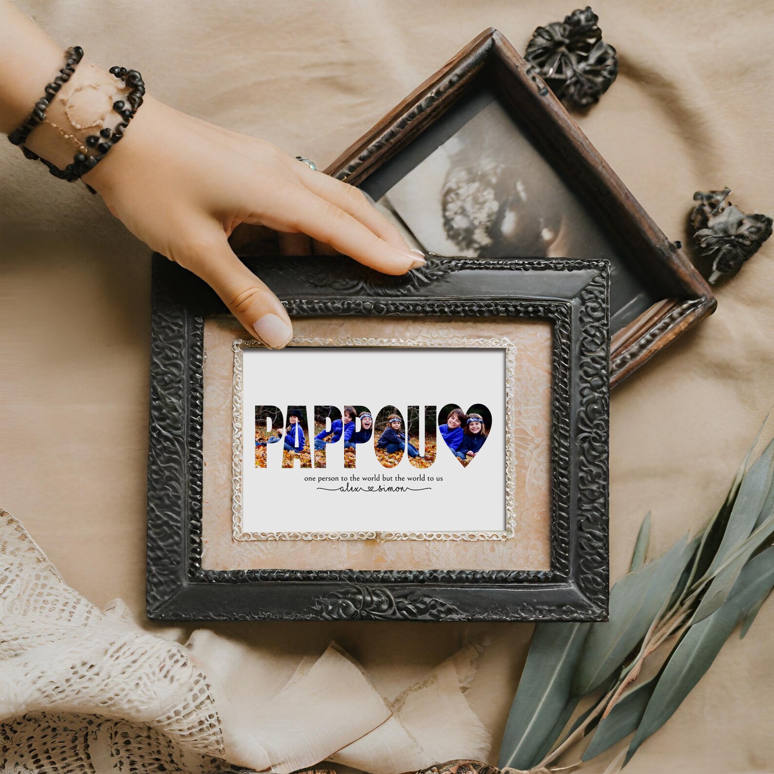 Editable Pappou Photo Collage Template | DIY Custom Family Keepsake for ...