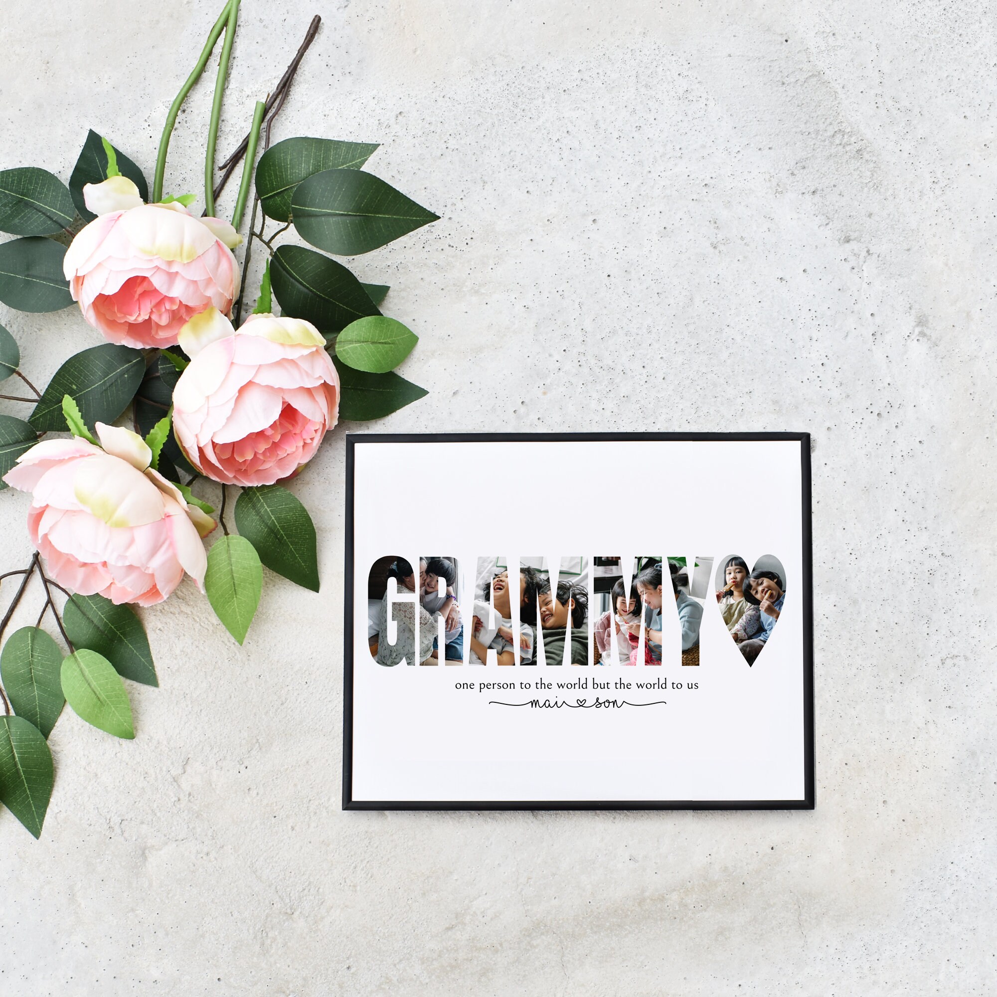 Editable GRAMMY Photo Collage Template Custom Gift for Mom - Etsy