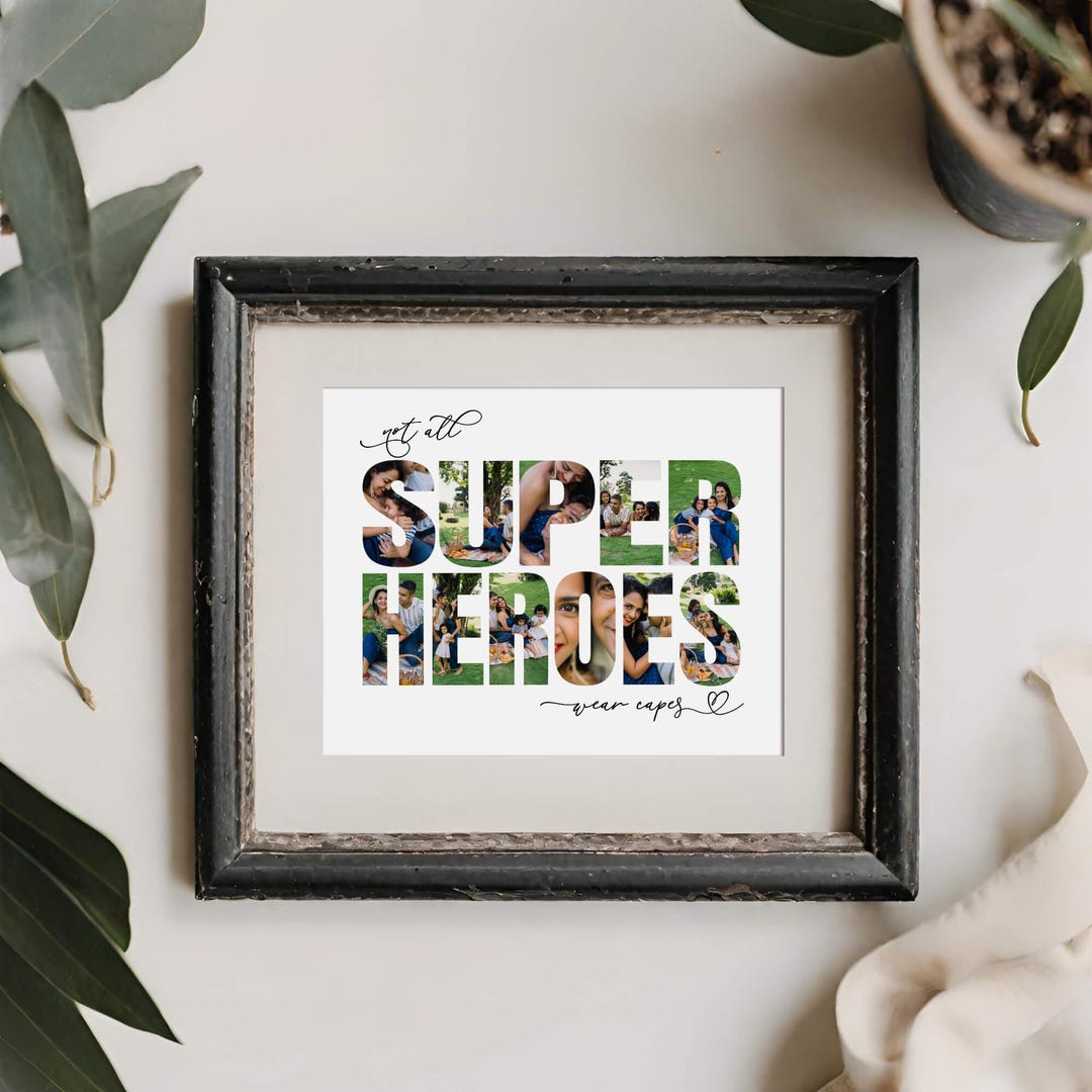 Editable Super Heroes Photo Collage Template | DIY Custom Picture ...