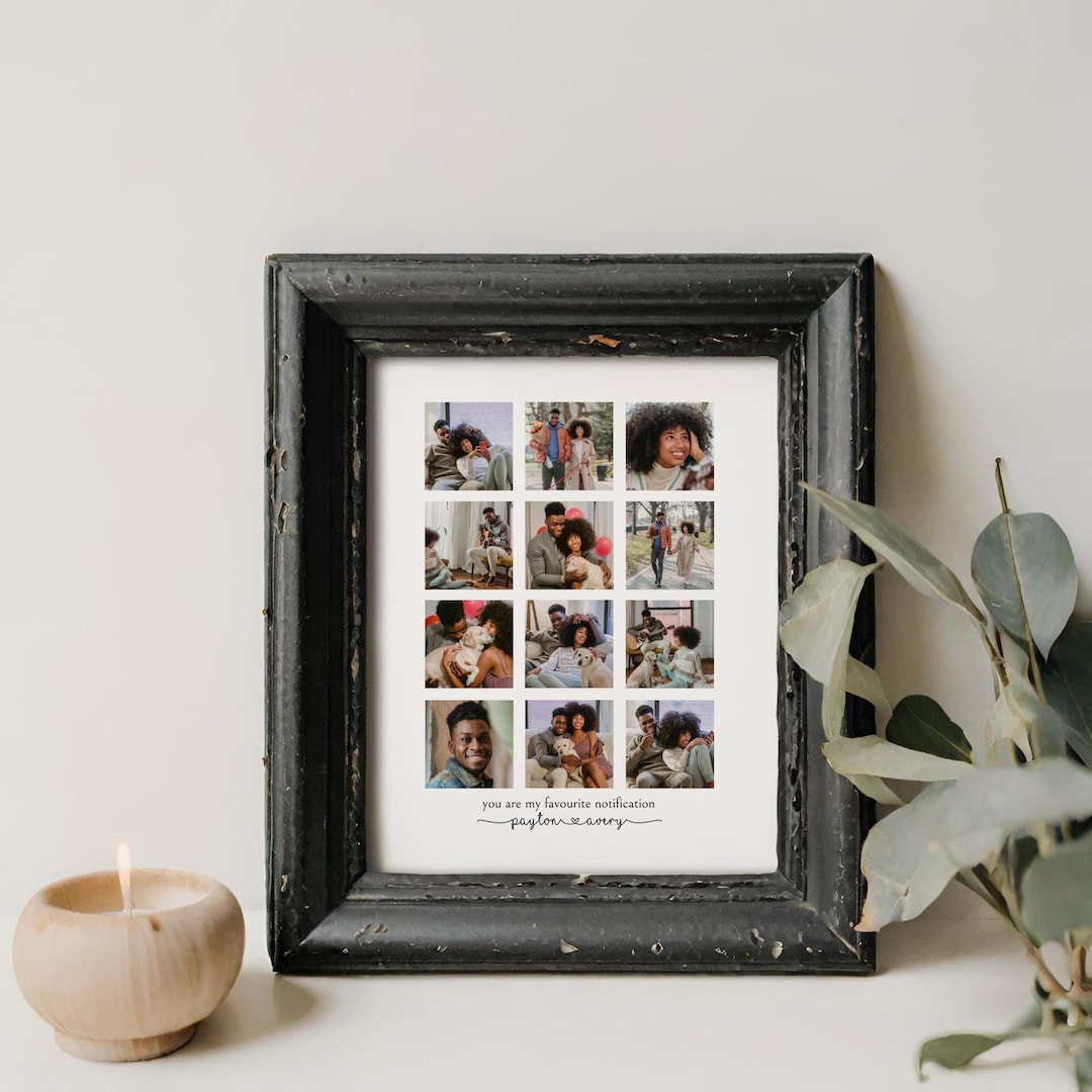 Editable Couple Photo Collage Template DIY Custom Wall Art Keepsake ...