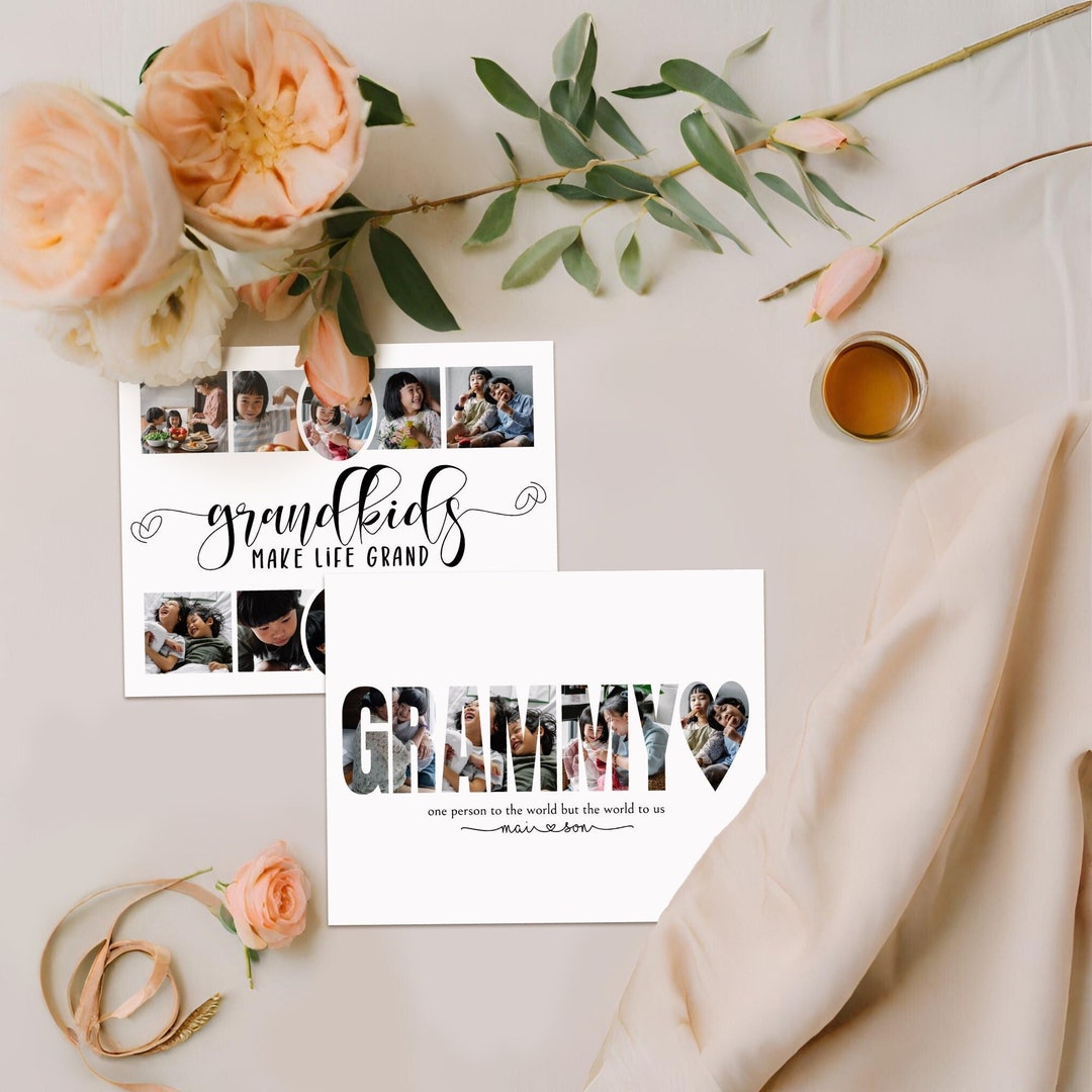 Editable Grammy Photo Collage Template Bundle | Custom Keepsake Wall ...