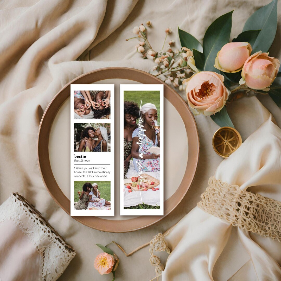 Editable Bestie Definition Bookmark Template | DIY Custom Bookmarks for ...
