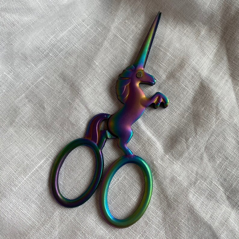 Novelty Style Rainbow Unicorn Embroidery Scissors | Etsy