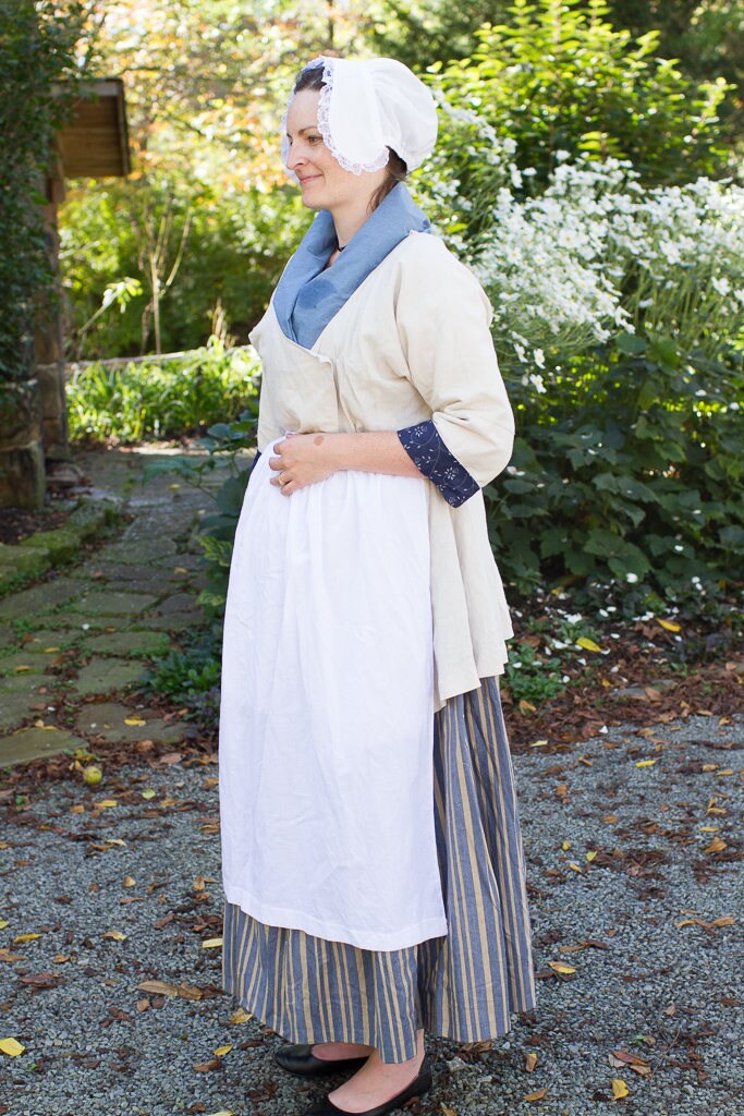 Ladies Fine White Linen Half Apron 18th Century Colonial Historical ...