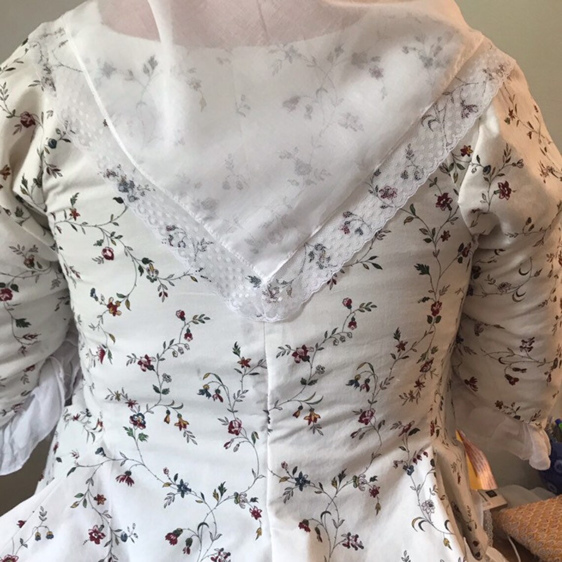 Fine White Cotton Voile Large Triangular Kerchief Fichu With - Etsy