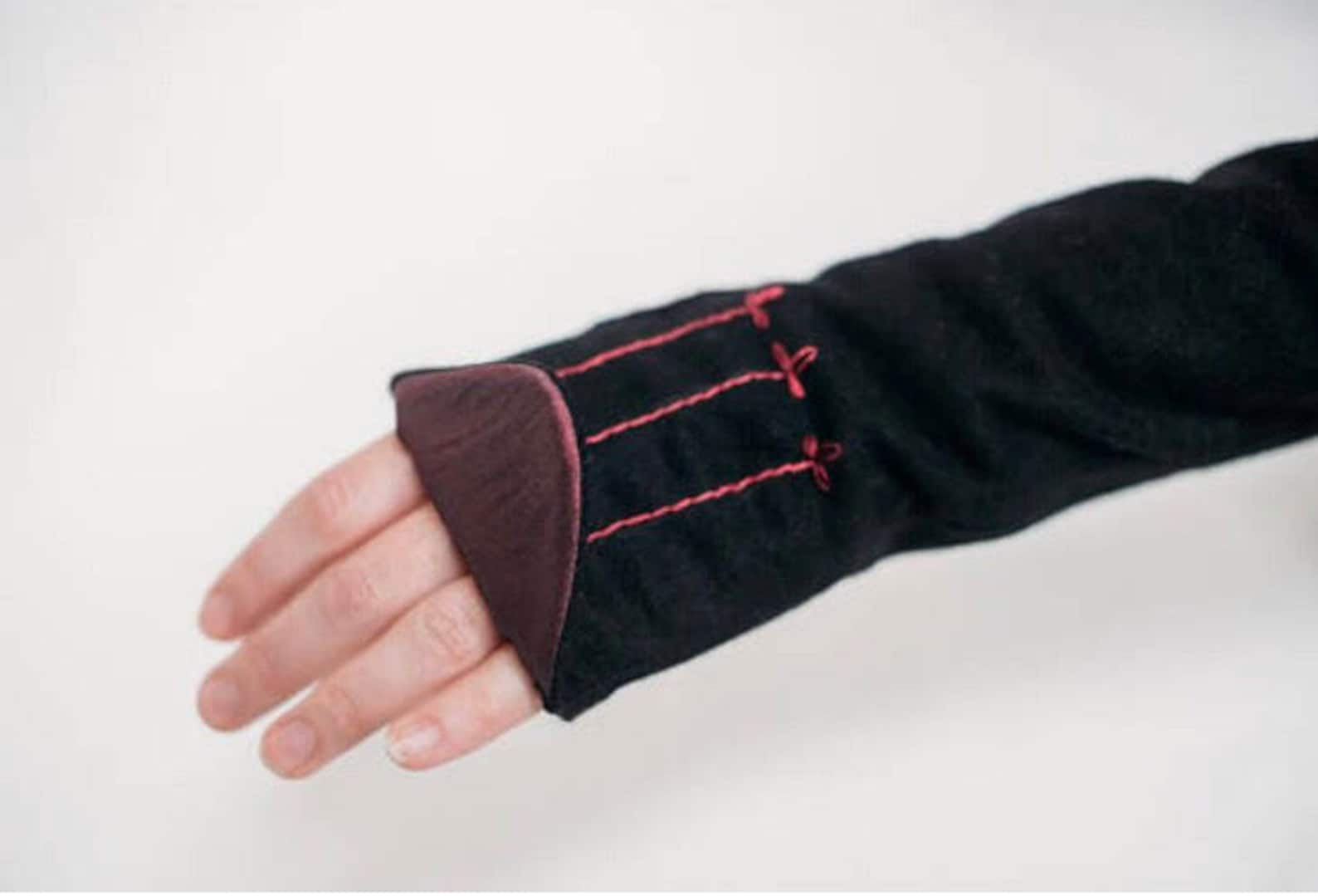 Ladies Design Your Own Fully Hand Stitched Wool Fingerless Mitts With ...