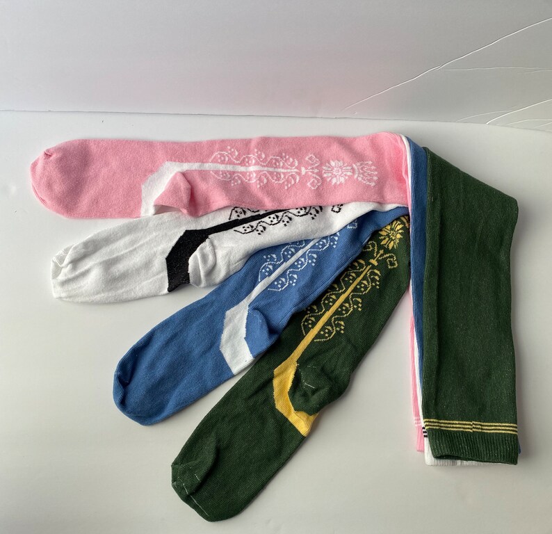 Adult Clocked Cotton Stockings and Garters Set 18th Century - Etsy