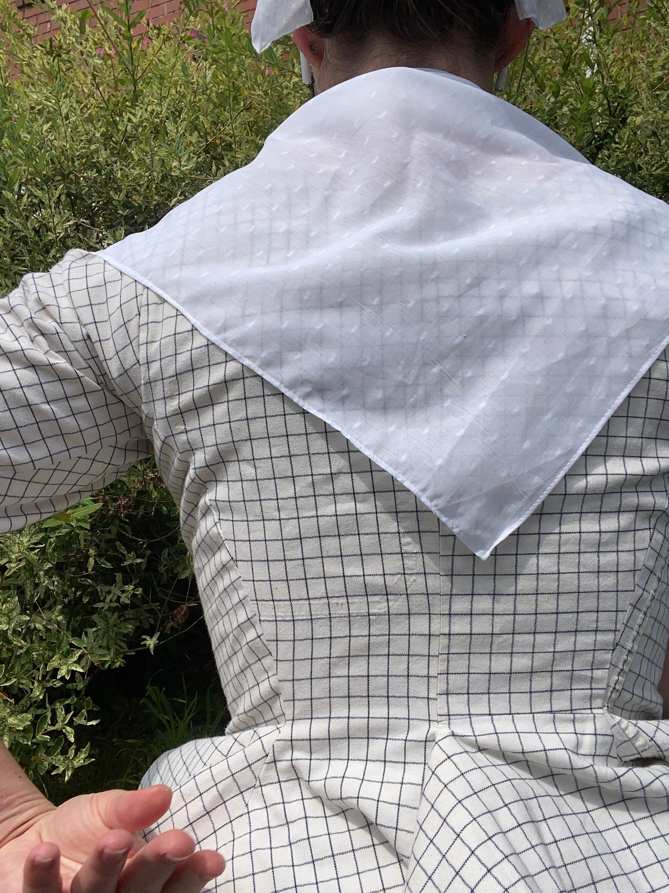 Fine White Dotted Cotton Voile Large Triangular Kerchief Fichu 18th ...