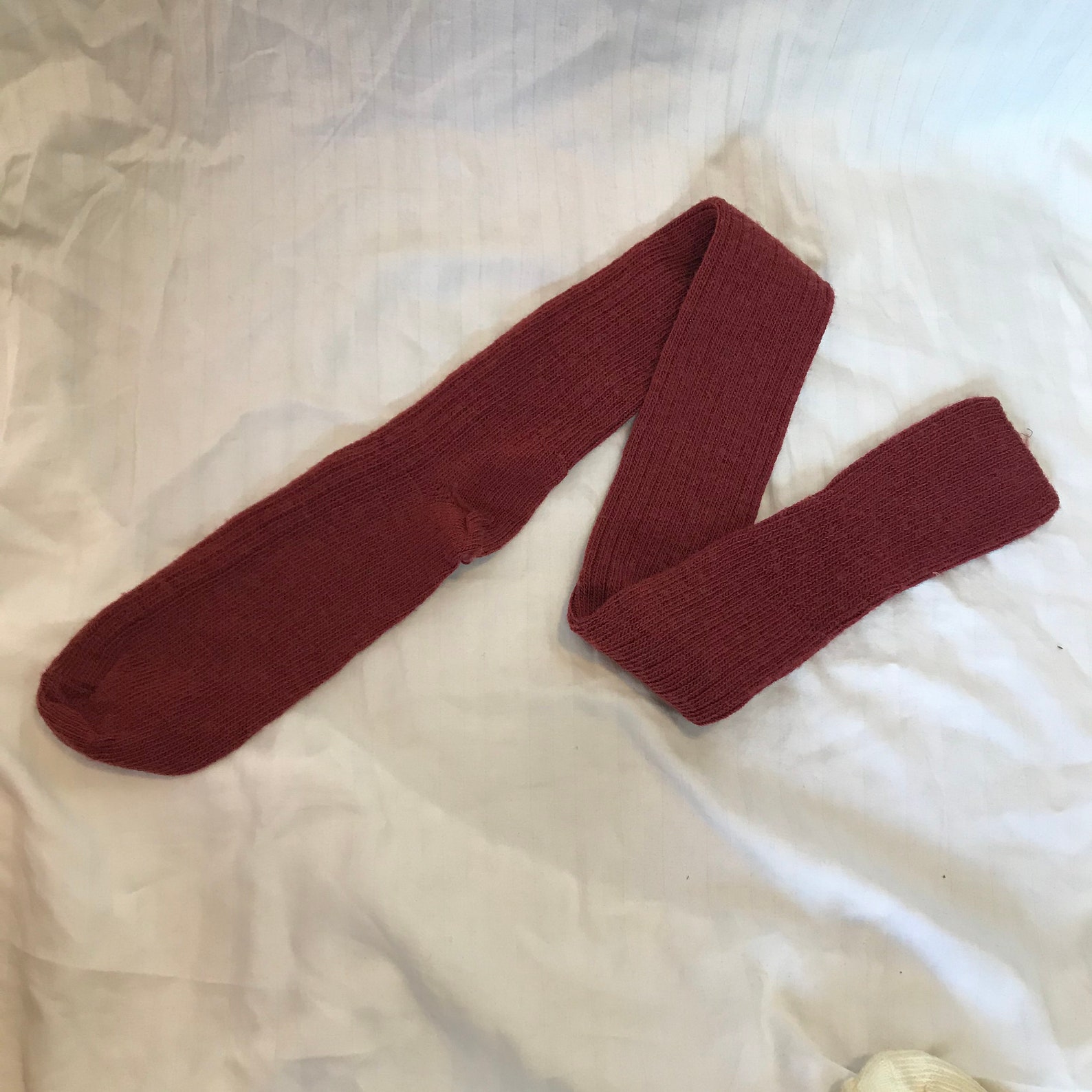 Adult Mid-weigh Ribbed Knit Wool Stockings and Garters Set | Etsy