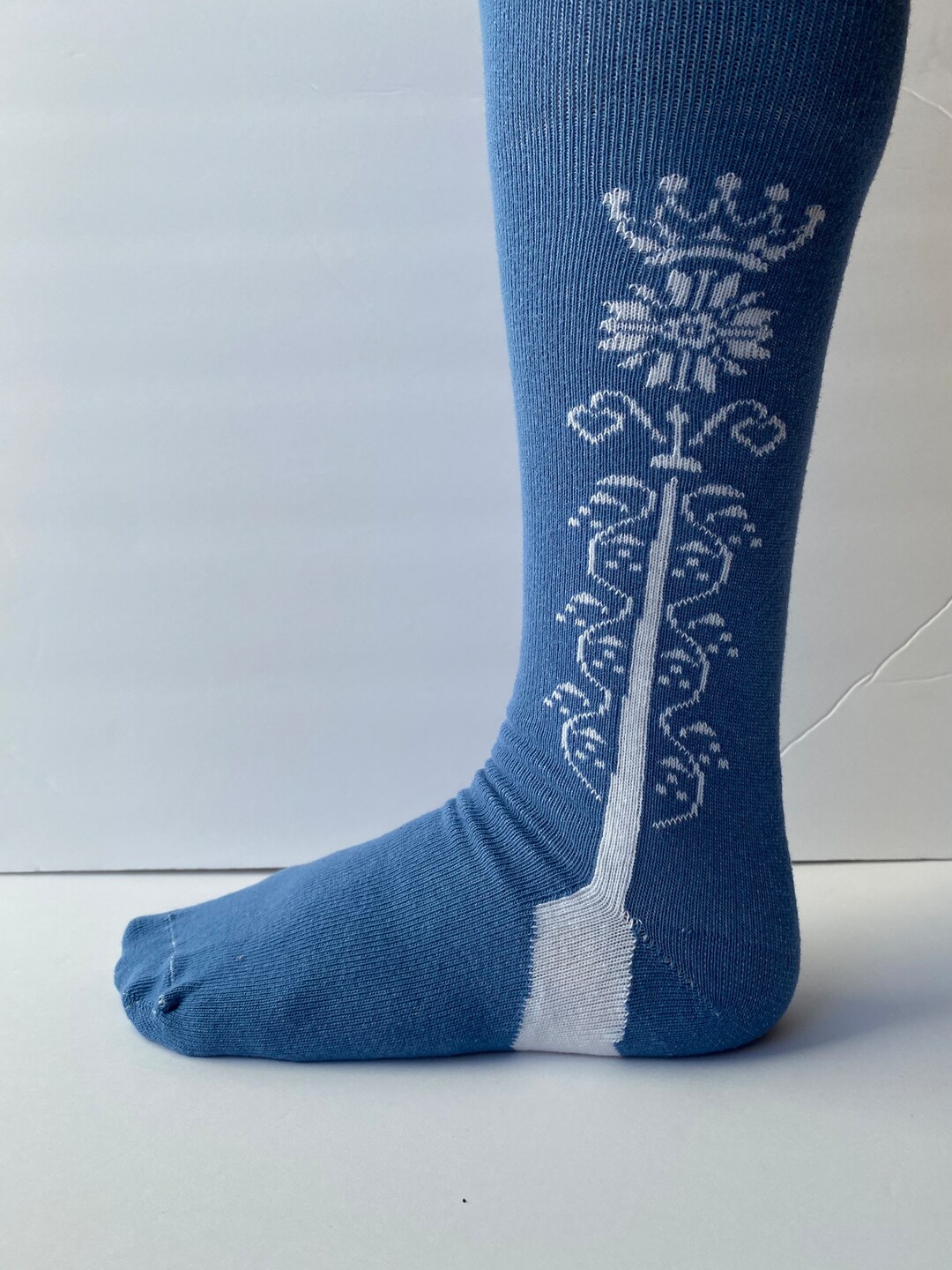 Adult Clocked Cotton Stockings and Garters Set 18th Century Colonial ...