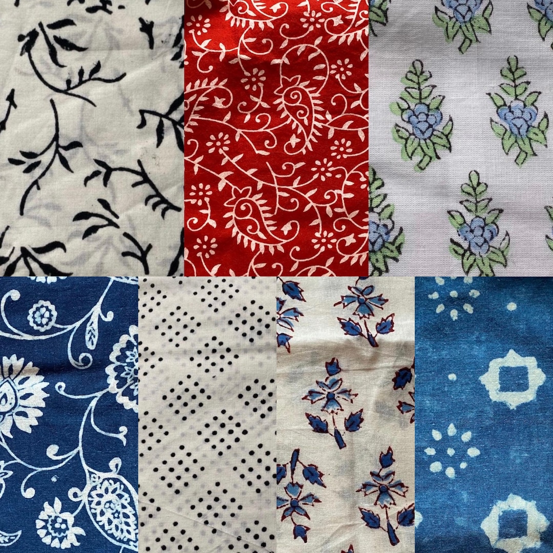 Large Square Block Printed Kerchiefs - Etsy