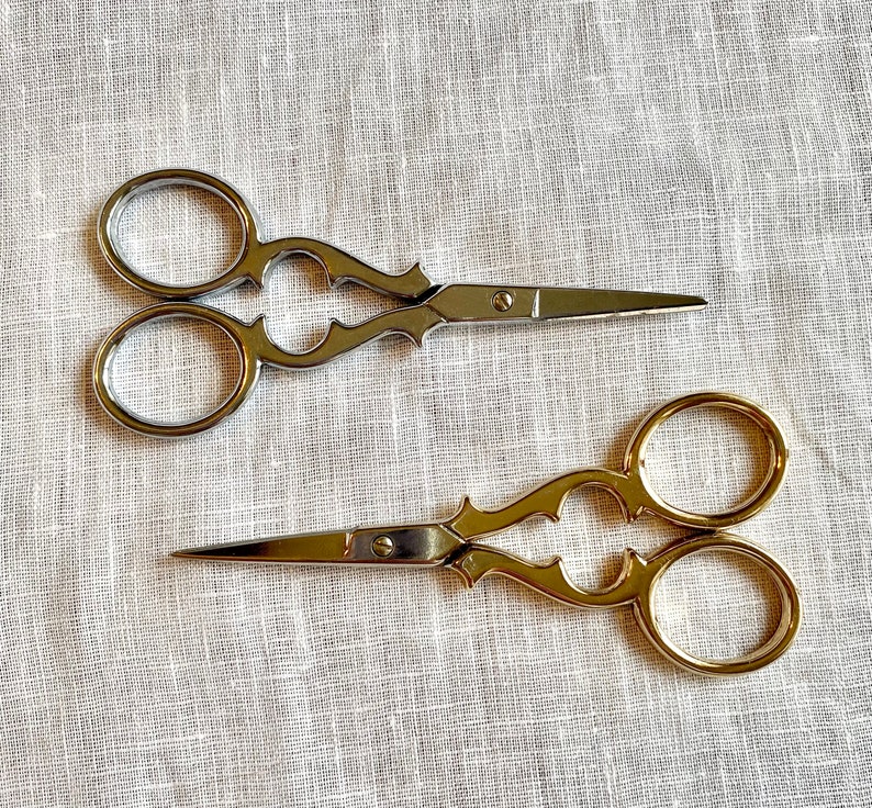 Vintage Style Metalwork Scroll Embroidery Scissors | Etsy