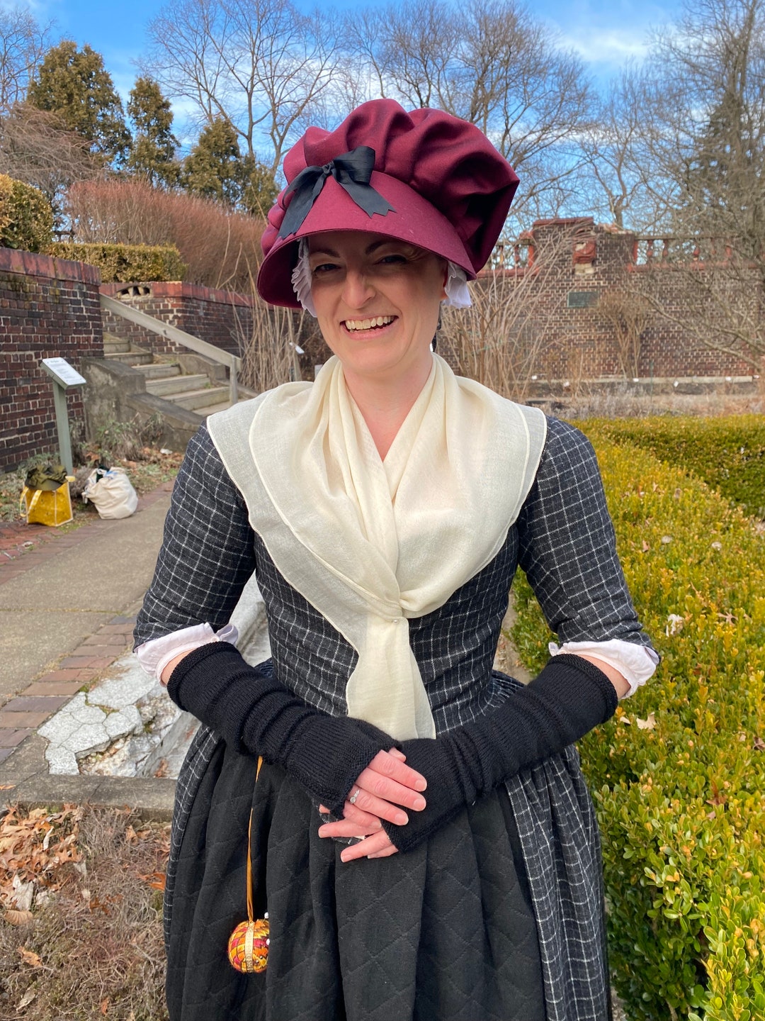 Wool Gauze Large Square Neck Handkerchief 18th Century Colonial Style ...