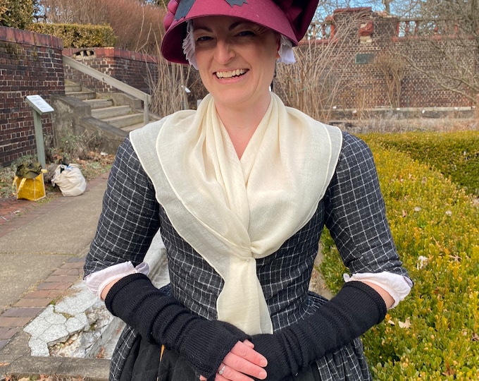 Wool Gauze Large Square Neck Handkerchief 18th Century Colonial Style ...