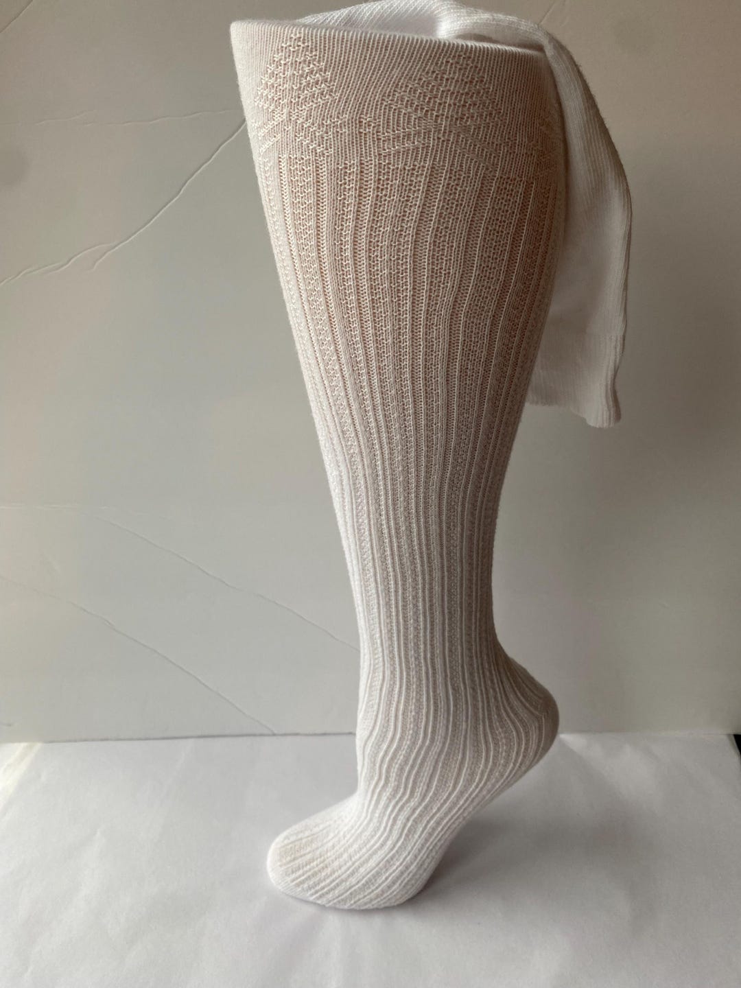 Adult Figured Cotton Stockings and Garters Set 18th Century 19th ...