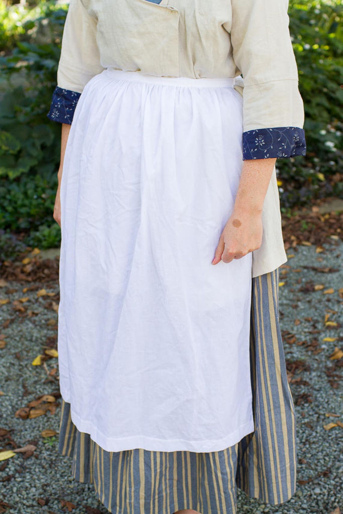 Ladies Fine White Linen Half Apron 18th Century Colonial Historical ...