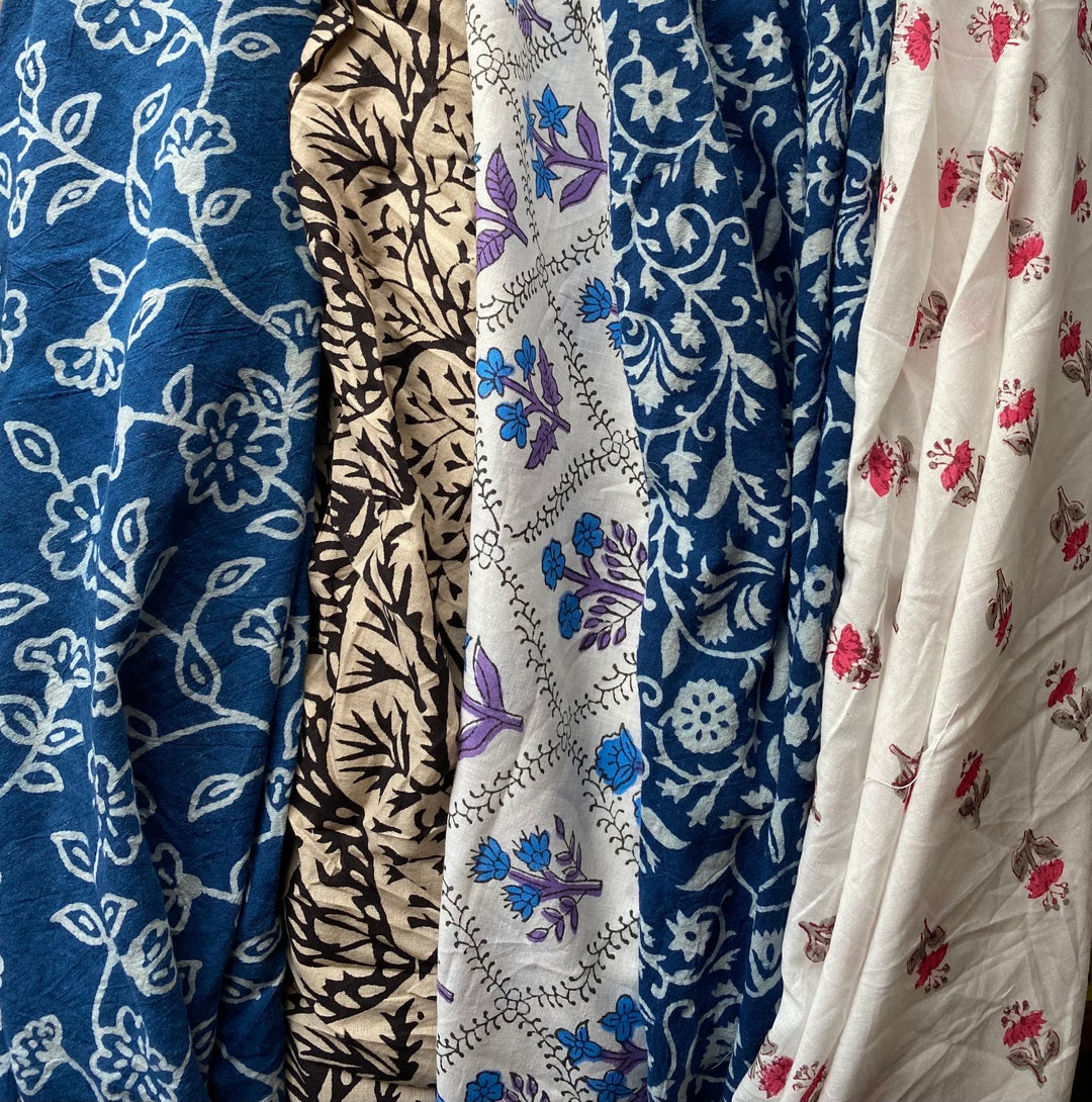 Large Square Block Printed Kerchiefs - Etsy