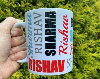 Custom Word Cloud Mug - Etsy