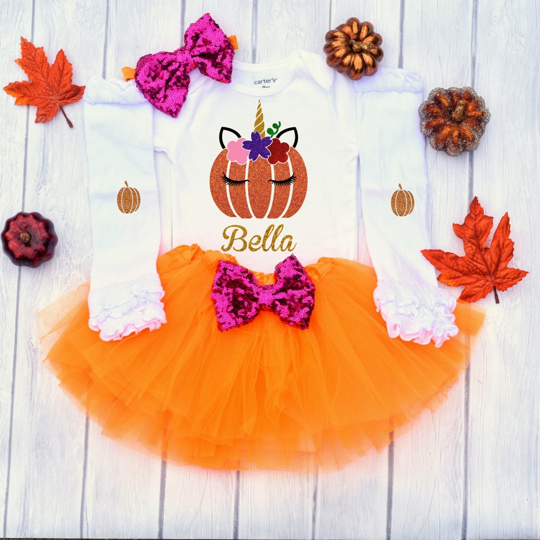 Girls Fall Clothing, Pumpkin Unicorn Shirt, Toddler Girl Fall Outfit ...