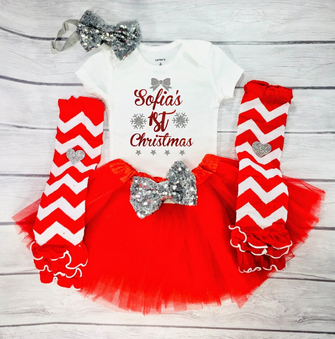 1st Christmas Outfit Girl, Baby Girl First Christmas Outfit, , Red ...