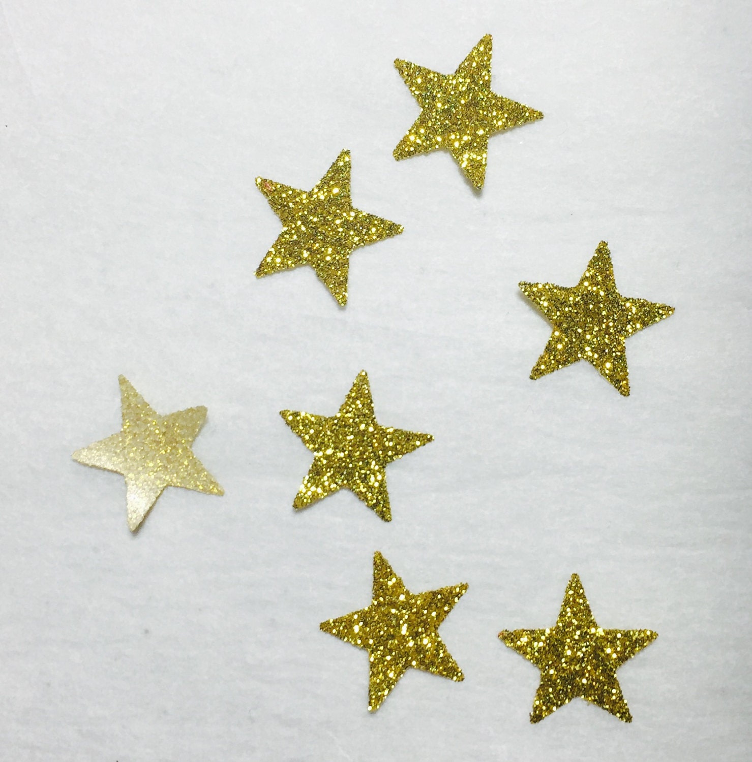 DIY Glitter Stars Iron on Appliques Gold Glitter Clovers 1" DIY Silver ...