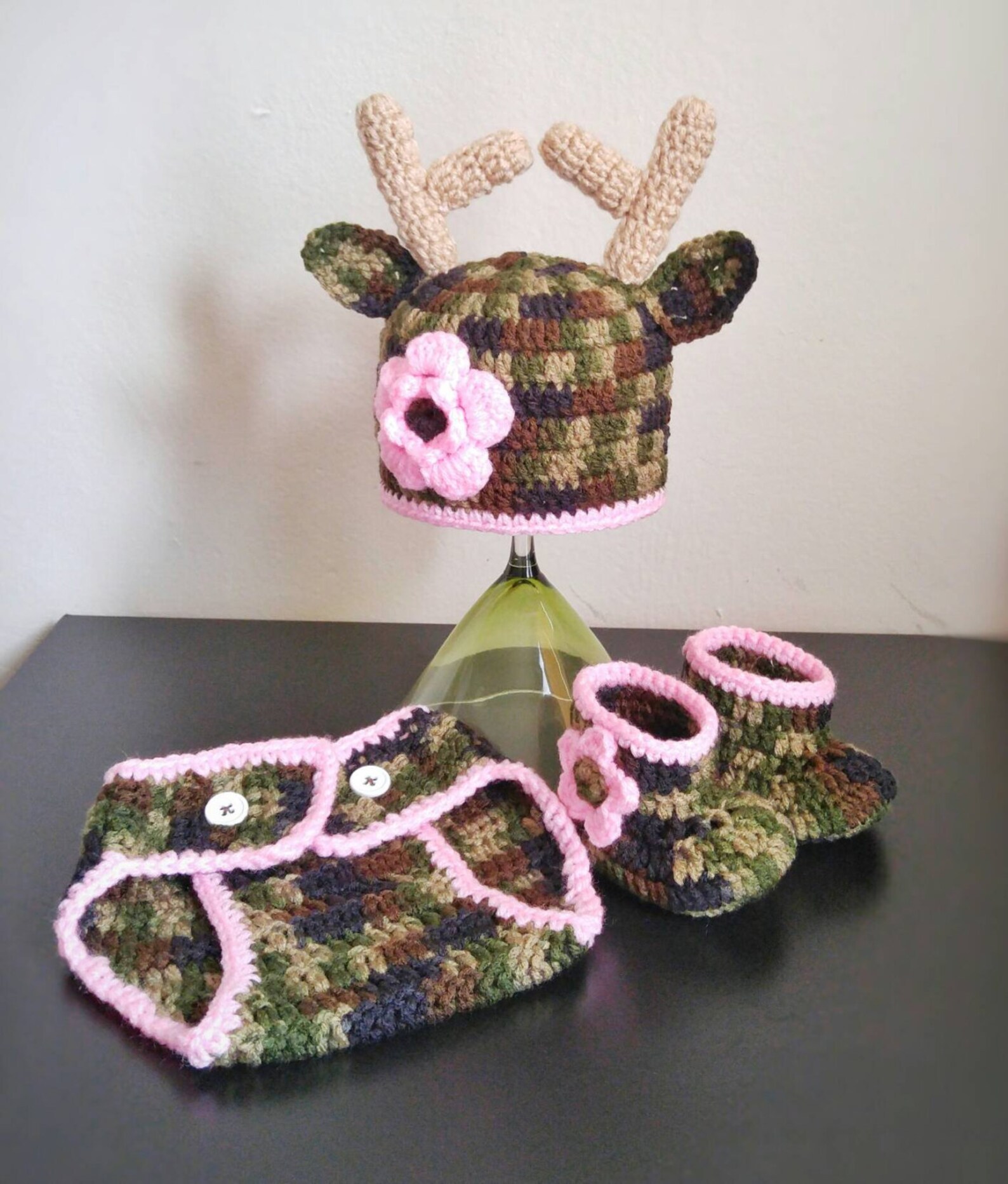Crochet Camo Set,camo Baby Set,camouflage Baby Set,camo Crochet Hat ...