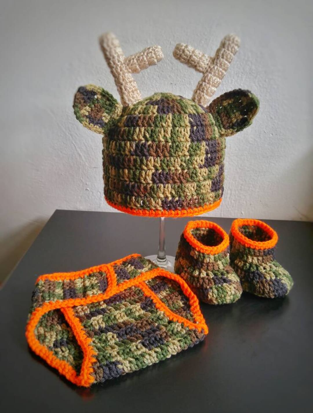 Crochet Camo Set,camo Baby Set,camouflage Baby Set,camo Crochet Hat ...