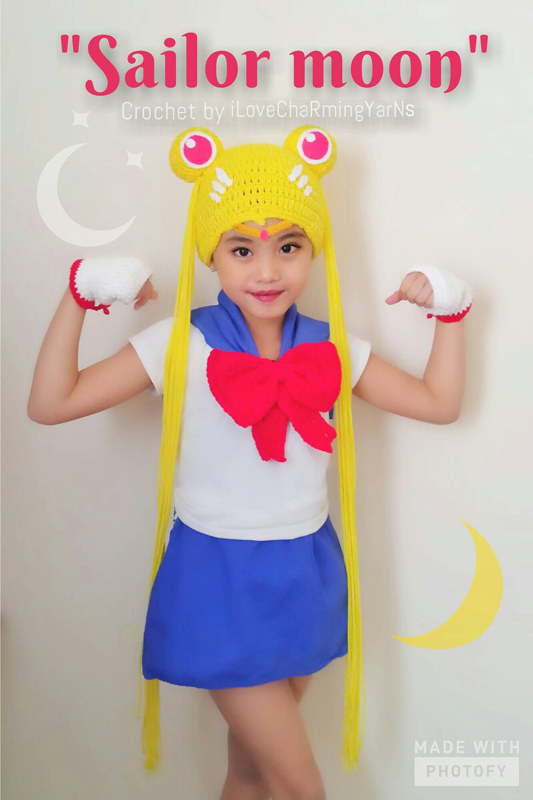 Sailormoon Hat, Sailor Moon Wig Hat, Superhero Hat, Super Hero Crochet ...