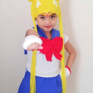 Sailormoon Hat, Sailor Moon Wig Hat, Superhero Hat, Super Hero Crochet ...