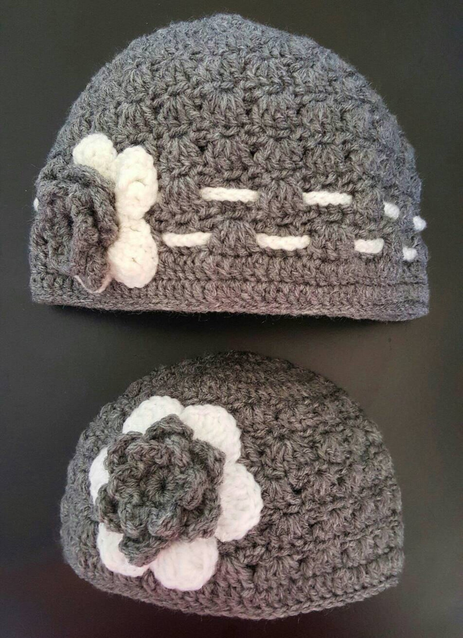 Grey gray crochet hat gray grey hatgray grey beaniegirls | Etsy