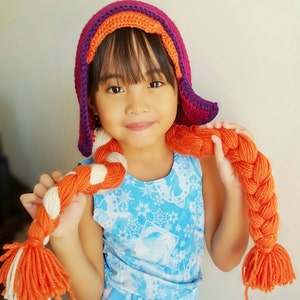 Anna Braid Wig Hat,anna Frozen Crochet Hat,ana Anna Hat,disney Princess ...