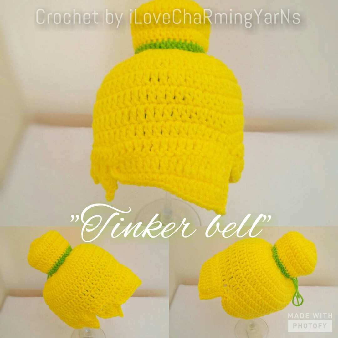 Tinkerbell, Tinker Bell, Tinkerbell Hat Crochet Wig Hat,tinker Bell ...