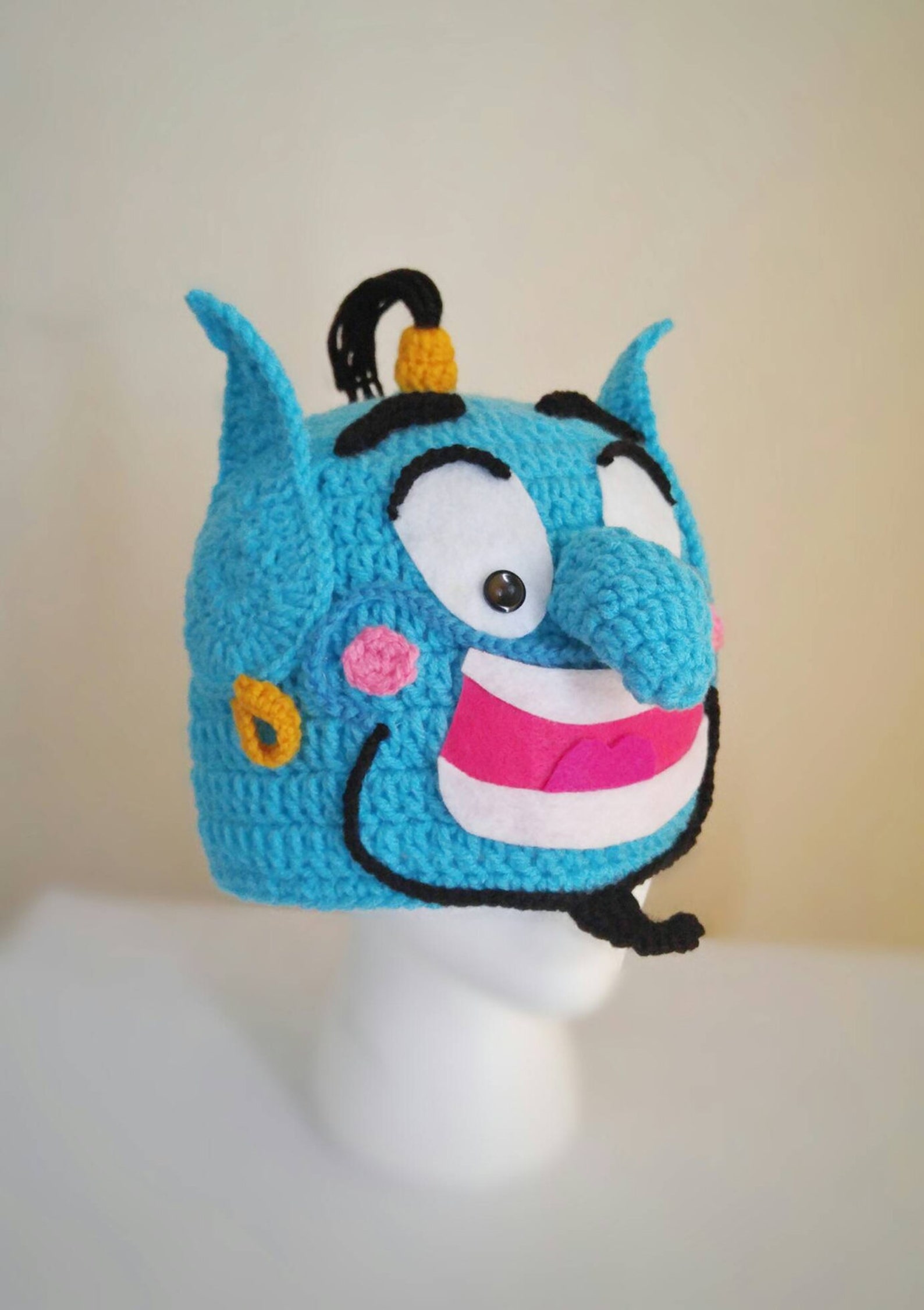 Genie, Genie Aladdin Hat, Genie Crochet Hat Costume, Disney Crochet Hat ...