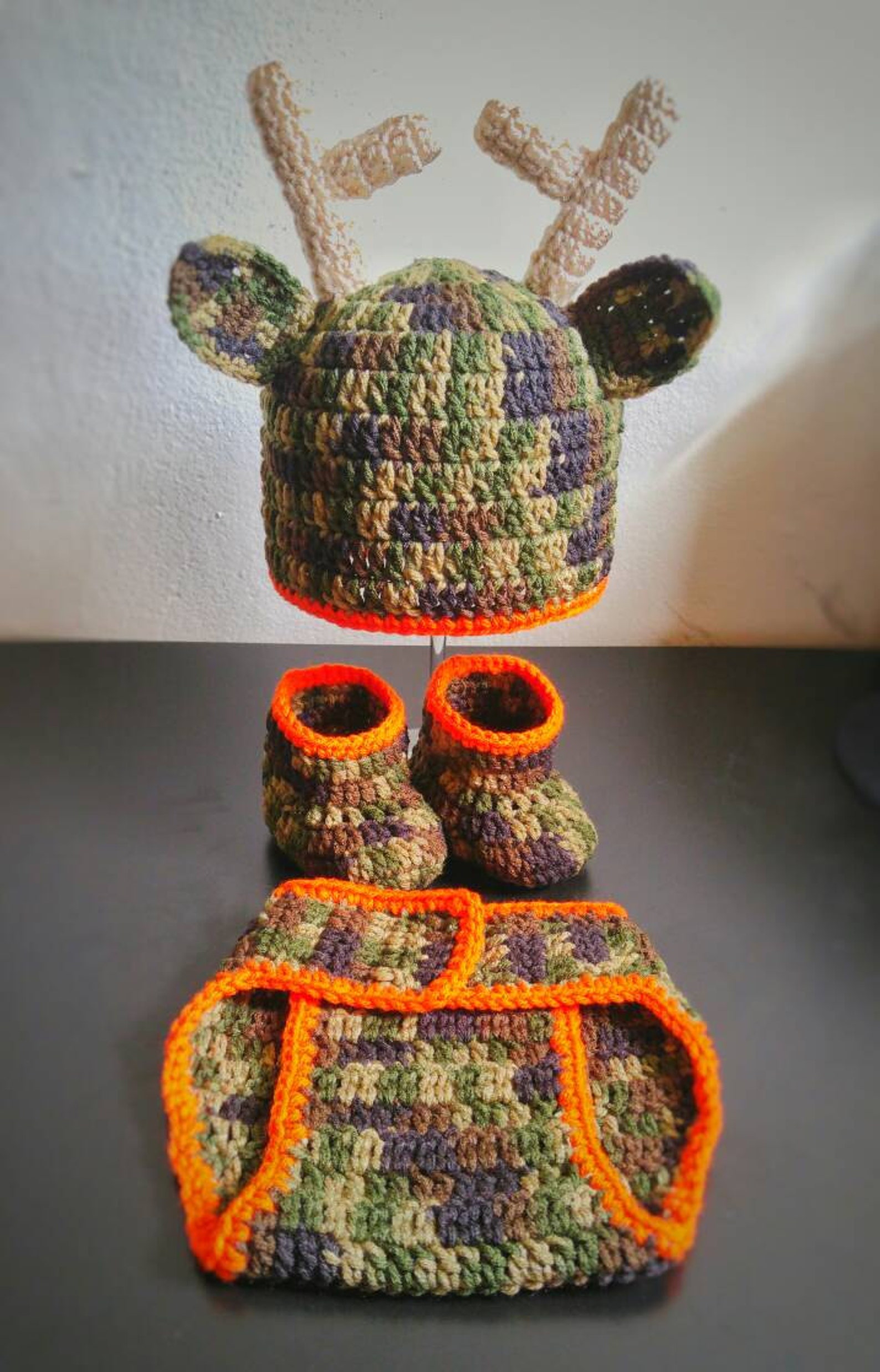 Crochet Camo Set,camo Baby Set,camouflage Baby Set,camo Crochet Hat ...