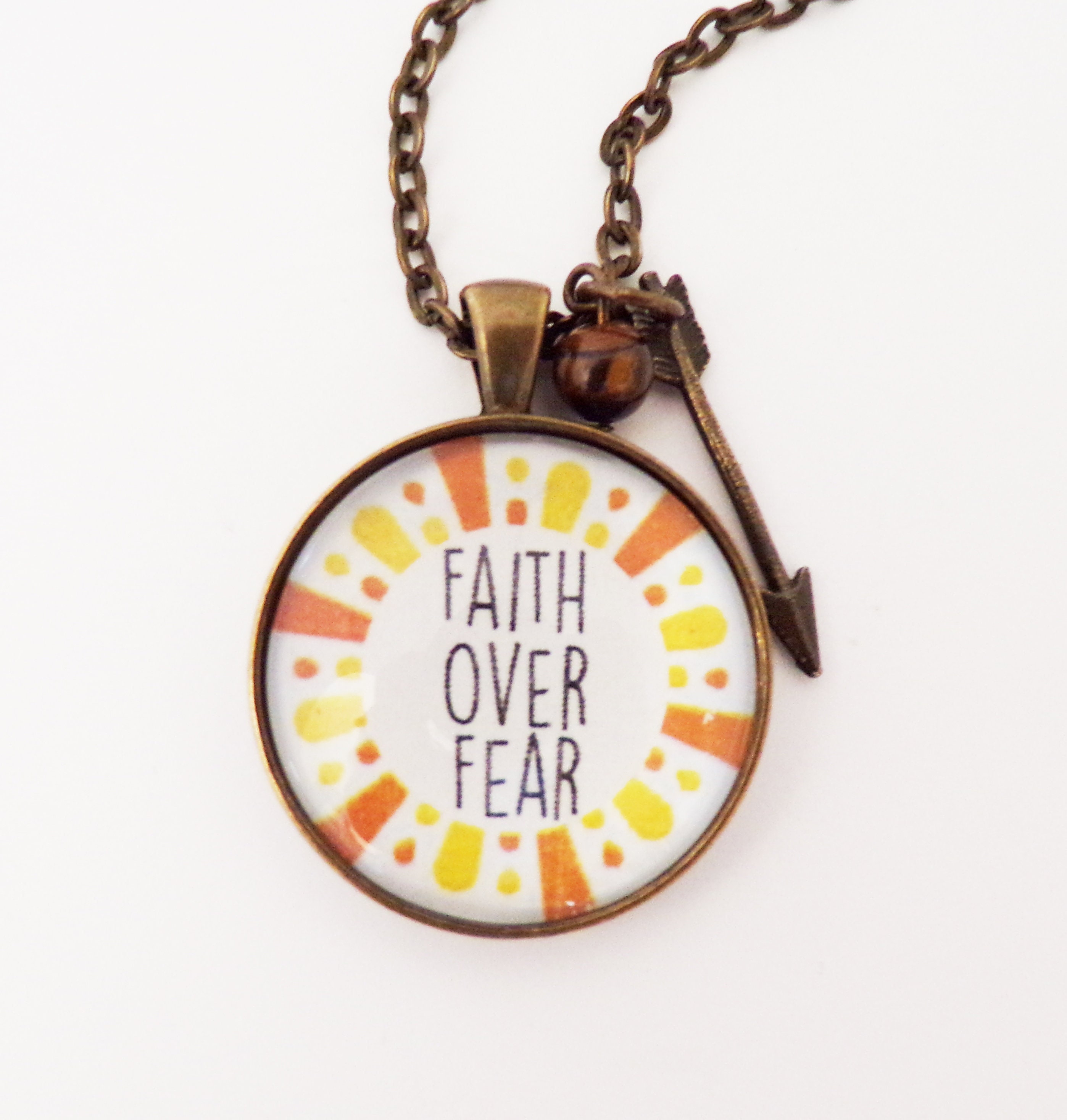 Faith Over Fear // Necklace or Keychain Daughter Friend | Etsy