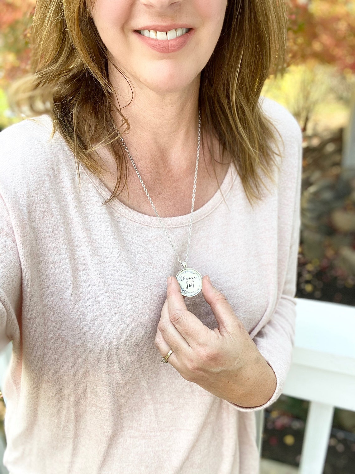 Choose Joy // Necklace or Key Chain Bronze Pendant With | Etsy