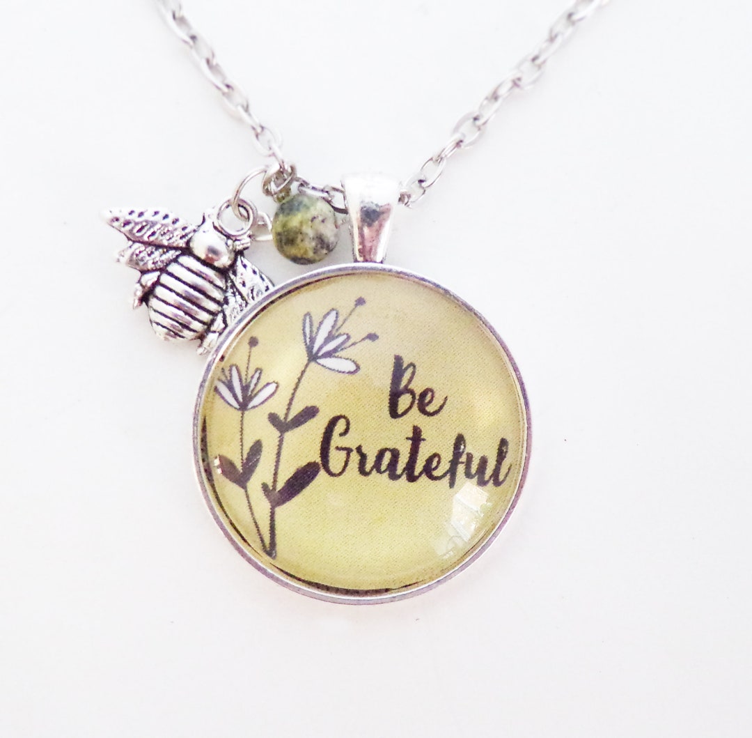 Be Grateful // Necklace or Key Chain, Thank You, Gratitude, Get Well ...