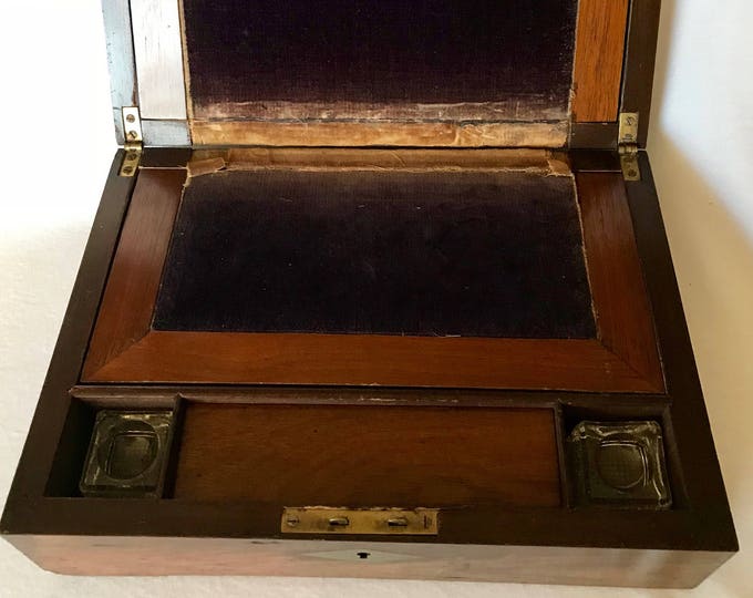 Vintage Antique Wood Box Slanted Laptop Travel Desk Beautiful - Etsy